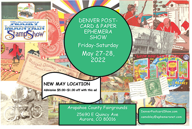 Rocky Mountain Stamp Show May 27 – 29, 2022