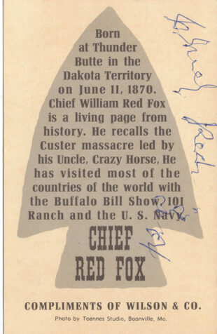 Chief Red Fox Featured at the Denver Postcard & Paper Show in May